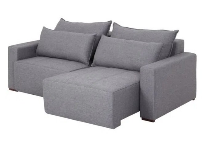 SOFÁ PRIUS RETRÁTIL 3 LUGARES CINZA CHUMBO Renorma | MadeiraMadeira