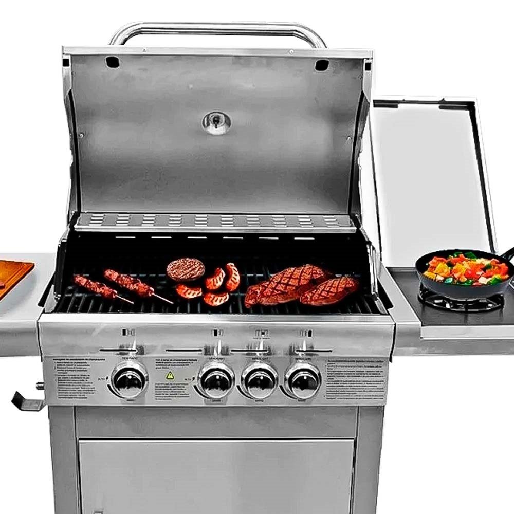 CHURRASQUEIRA INOX A GÁS 4 QUEIMADORES AHC04 MIMO STYLE | MadeiraMadeira