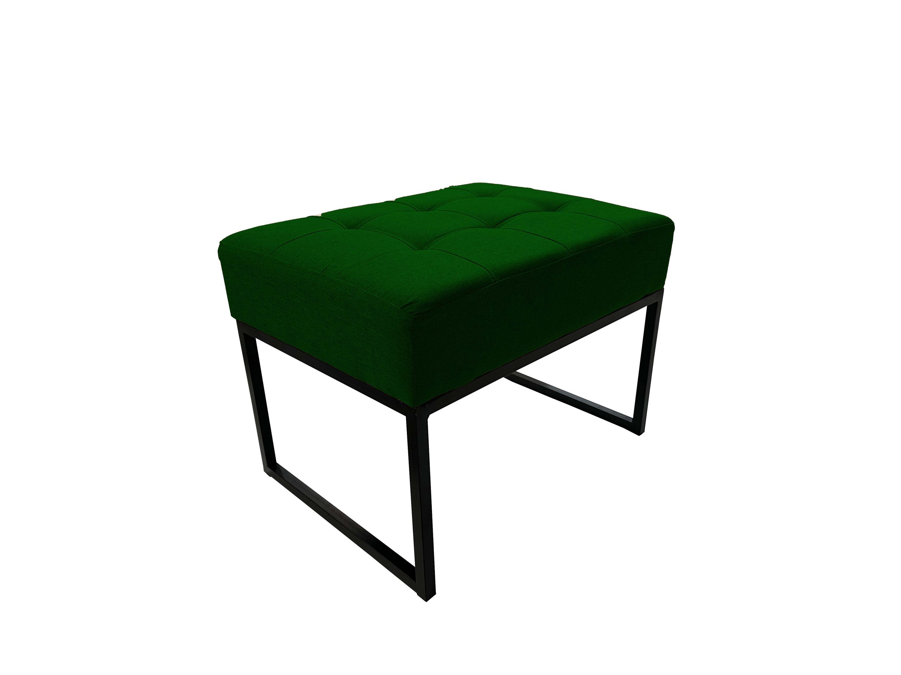 Puff Base Aluminio Tommy Veludo Verde Musgo - Kimi Design | MadeiraMadeira