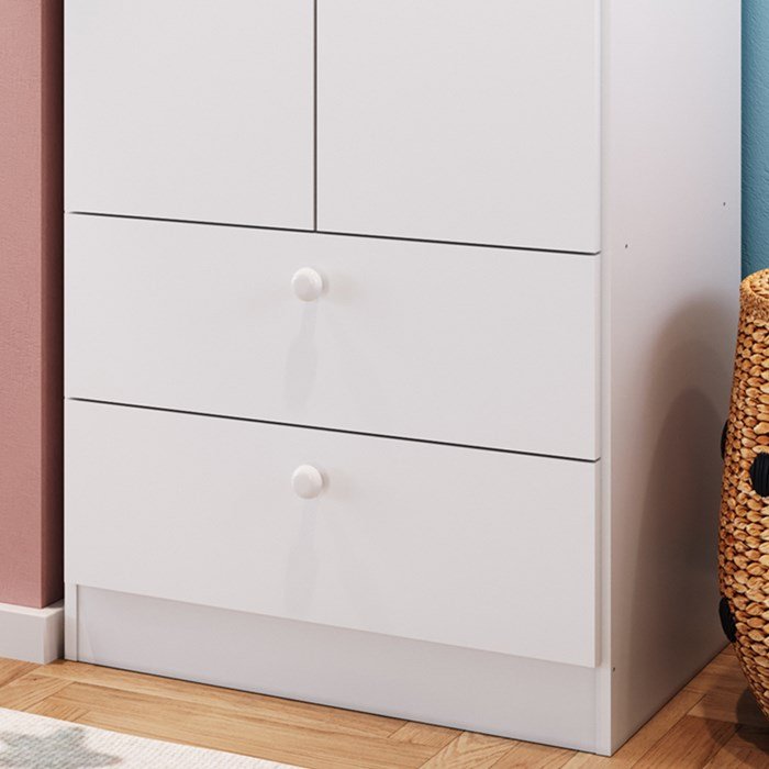 Guarda Roupa Infantil La008 Branco Comm | MadeiraMadeira