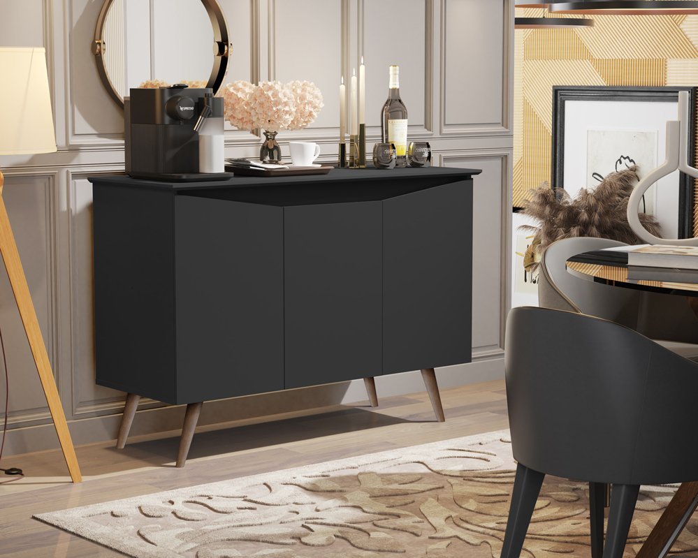 Buffet Encanto 3 Portas - Preto | MadeiraMadeira
