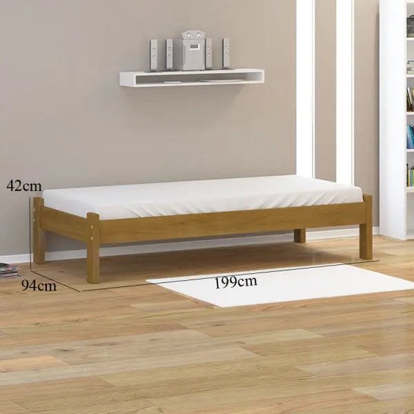 Cama Turca Solteiro de Madeira Abs Imbuia | MadeiraMadeira