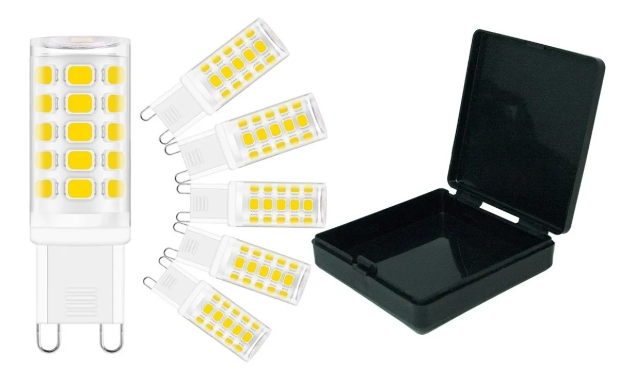 Kit 10 Lâmpada Led G9 Halopin 5w 33 Led Branco Frio Banheiro Arandela Bivolt | MadeiraMadeira