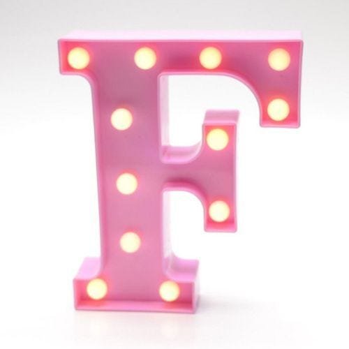 Luminária Led Letra F - Rosa | MadeiraMadeira