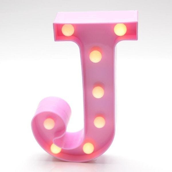 Luminária Led Letra J - Rosa | MadeiraMadeira