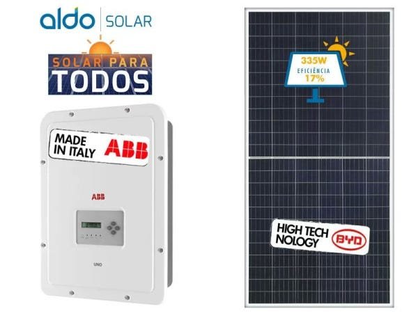 Gerador de Energia ABB Paraf Metal ALDO Solar GEF 5,36KWP BYD Poli HALF ...