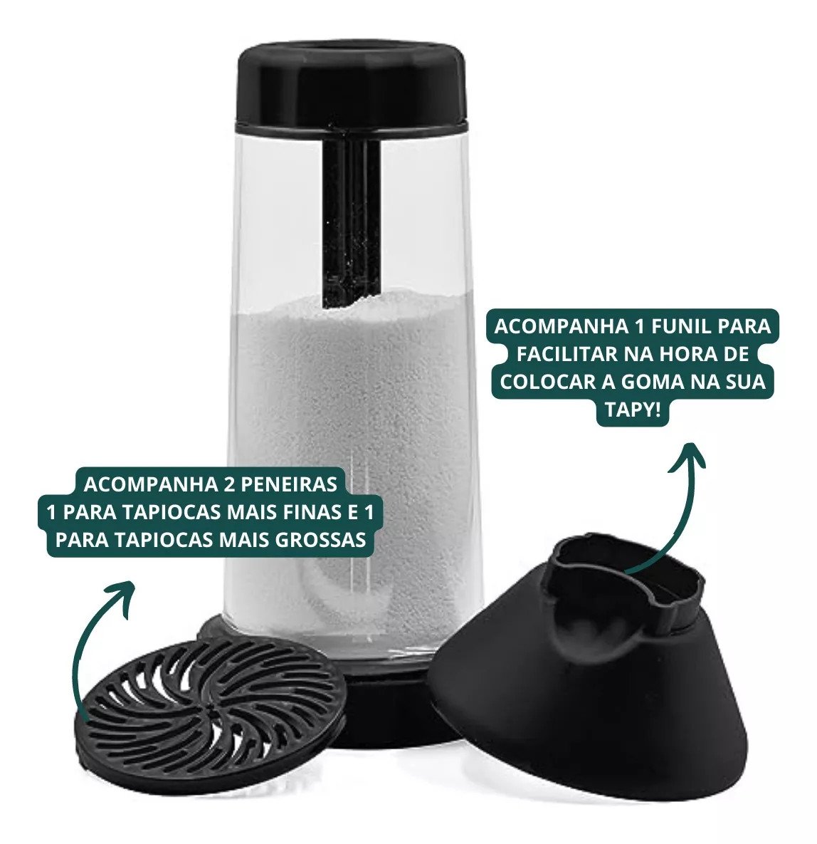 Super Tapioqueira Peneira Polvilhador Tapioca Armazena Beiju ...