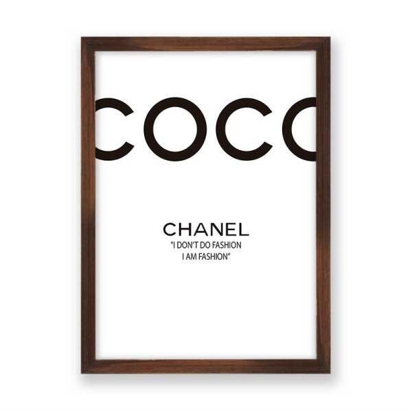 QUADRO COCO CHANEL - A4-210X297mm - Clean 2cm-Madeira Escura ...