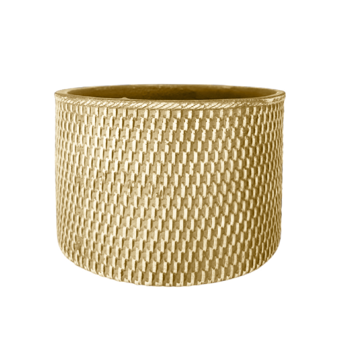Vaso PU Redondo Rattan 1045 Poliform Ouro | MadeiraMadeira