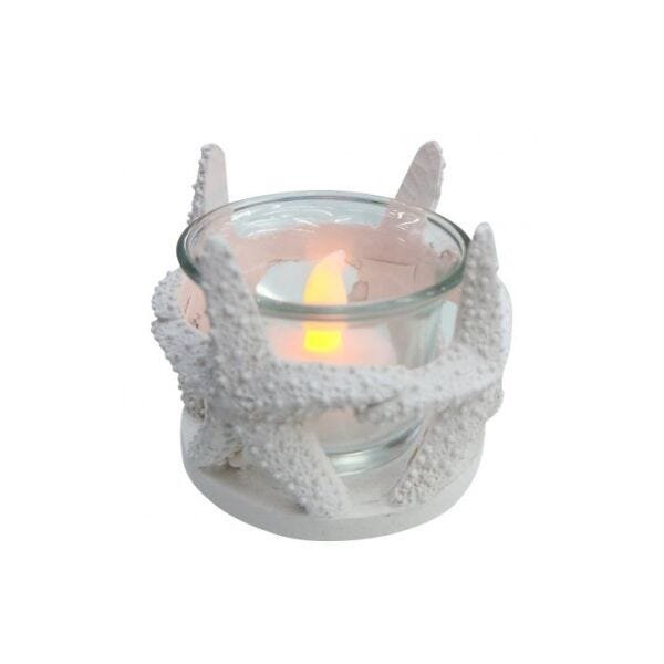 Porta-Velas Estrela Branco | MadeiraMadeira