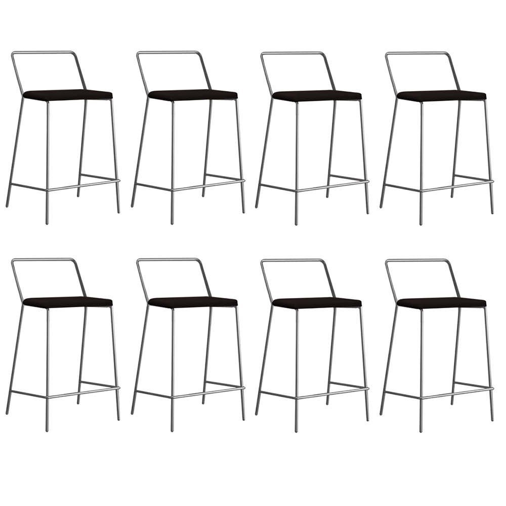 Kit 08 Banqueta Alta Com Encosto Mili Industrial Cozinha Bistrô Ferro ...