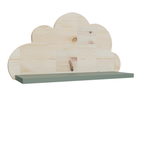 Prateleira Nuvem Modelo 01 Kids Pinus/verde | MadeiraMadeira