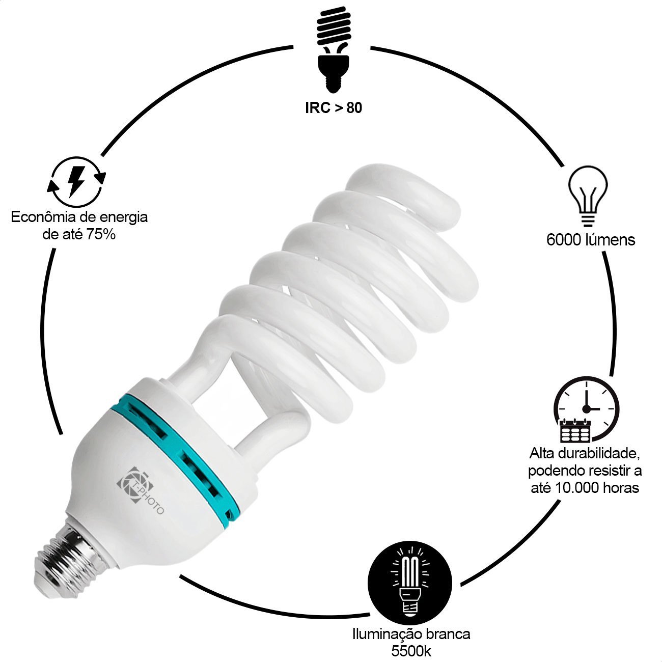 Lâmpada Tricool Para Softbox 135W 5500K T-Photo 220V UNICA UNICA ...