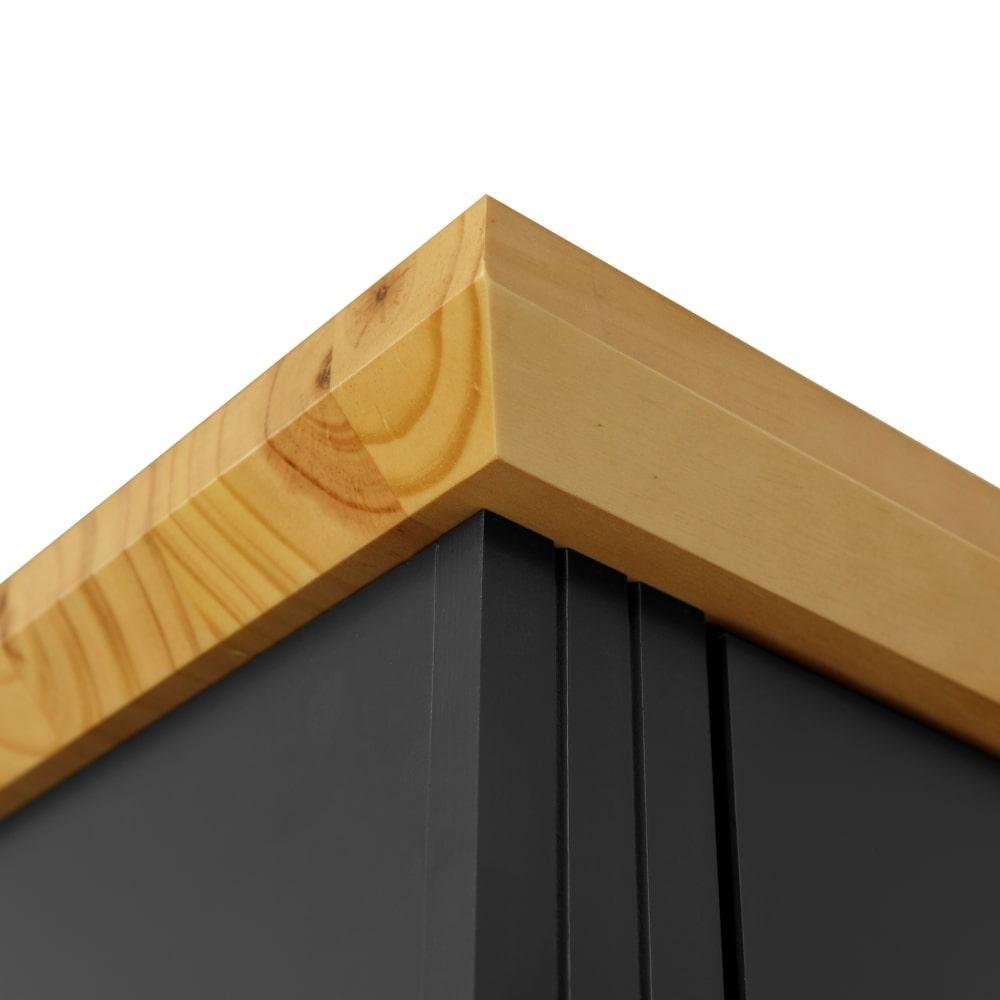 Guarda-Roupa Retrô Édez Moscow, 2 Portas, Madeira Maciça, Grafite ...