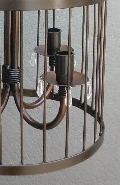 Lustre na Gaiola com Cristais de Acrílico Pendente Artesanal em Ferro ...