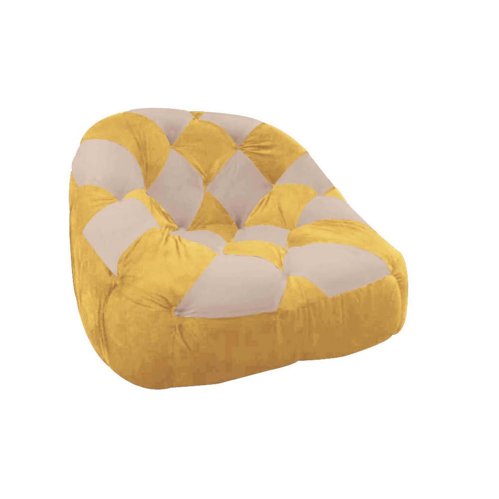 Poltrona Paloma Escritório Sala Pé Plástico Suede Mostarda e Suede Bege ...