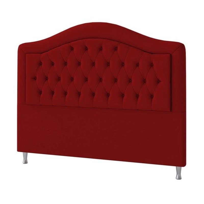 Cabeceira Box Queen Belize 160 CM Tca 53 - Veludo Vermelho | MadeiraMadeira