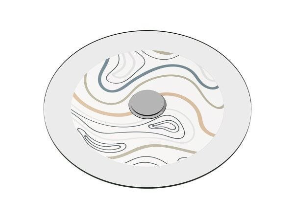 Prato Giratório de Mesa 60 cm em Vidro Temperado 8mm - Cor Marble ...