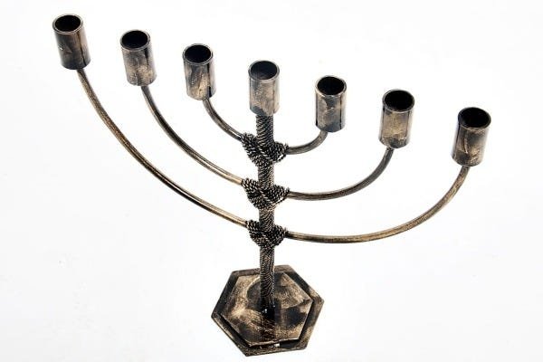 Candelabro Castiçal Para 7 Velas Menorá Judaico Israel | MadeiraMadeira