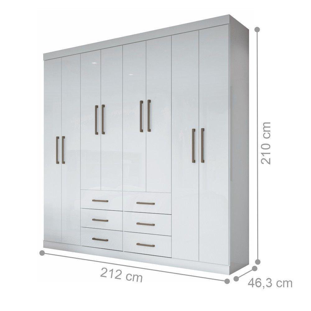 Guarda Roupa 8 Portas Colorado Branco | MadeiraMadeira