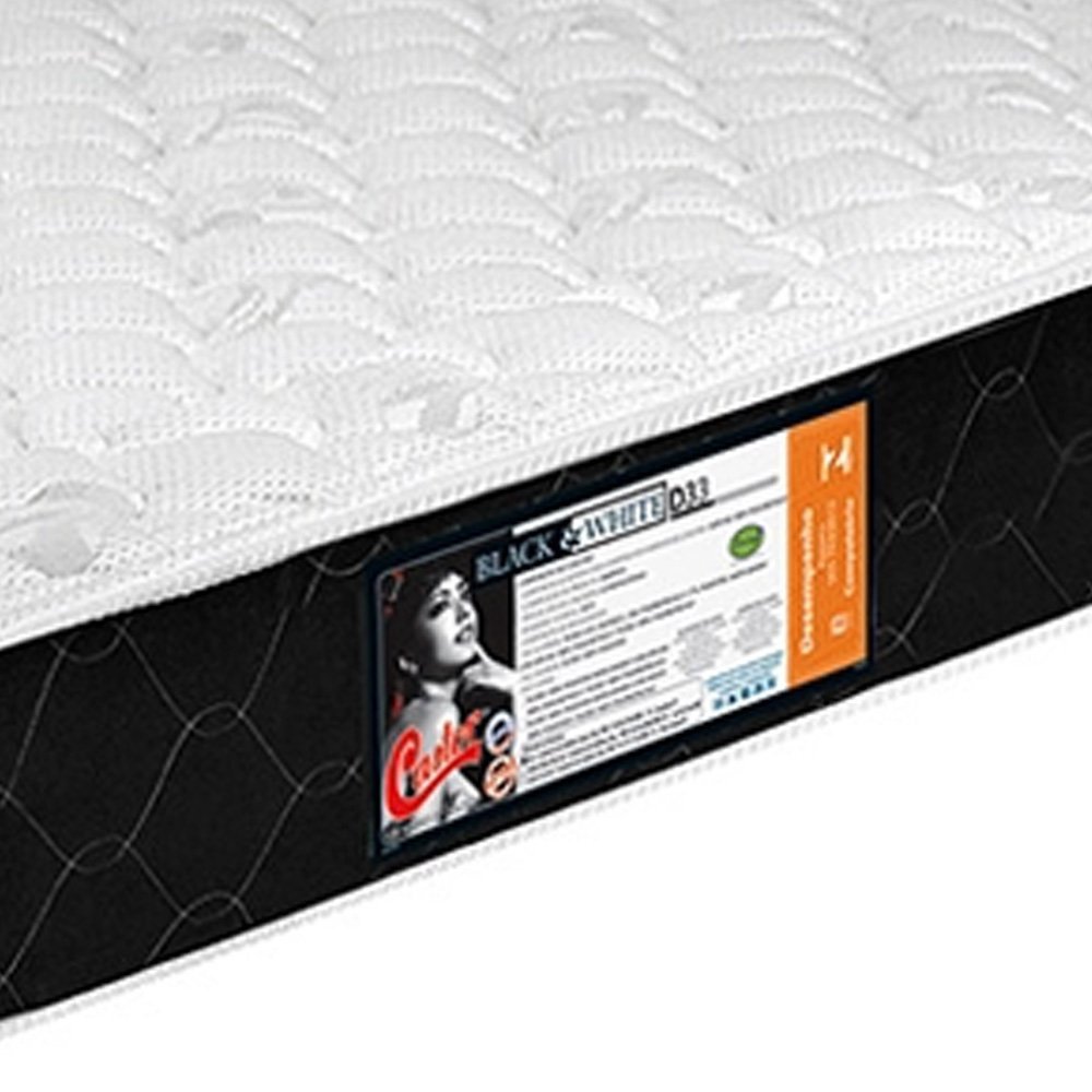 Colchão Castor Black & White Espuma D33 Solteiro Branco e Preto ...