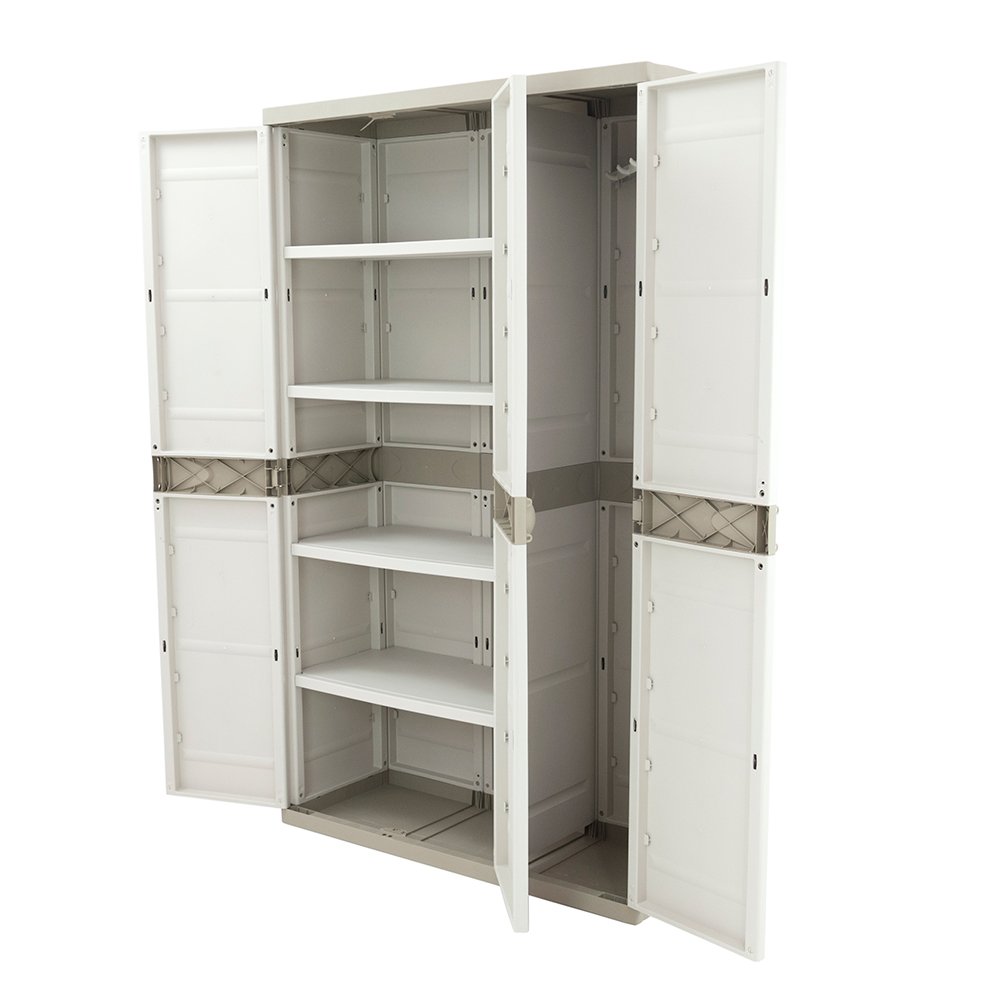 Armário Multiuso Plástico Titanium Alto 03 Portas Bege Plastiken ...