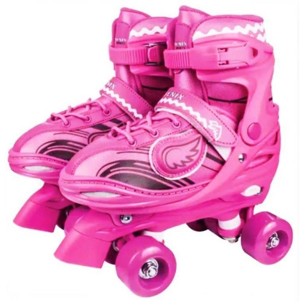 Patins Power Roller Stars Ajustável 4 Rodas com Luz - Fenix ...