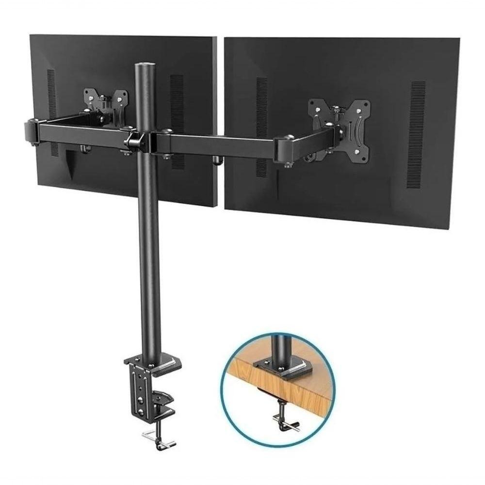Suporte Bi-articulado de Mesa para 2 Monitores de 13 a 32 Polegadas Ar ...