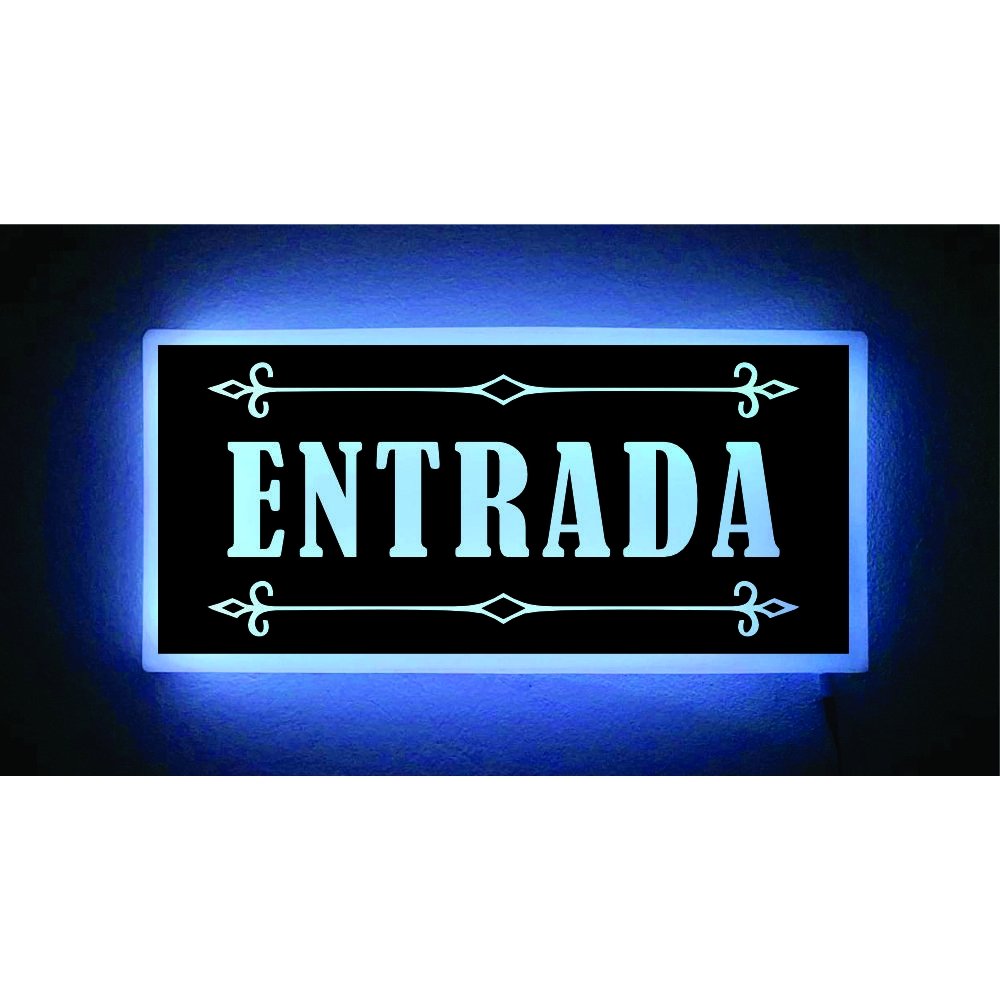 Placa Entrada Luminoso Iluminada Led 60x28 Bgplasticos | MadeiraMadeira