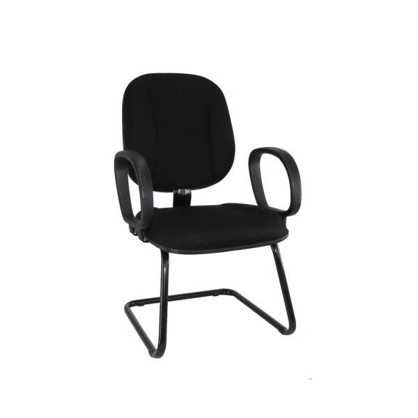 Cadeira Base Fixa Diretor Relevo Pé Contínuo com Braços - Js Preto ...