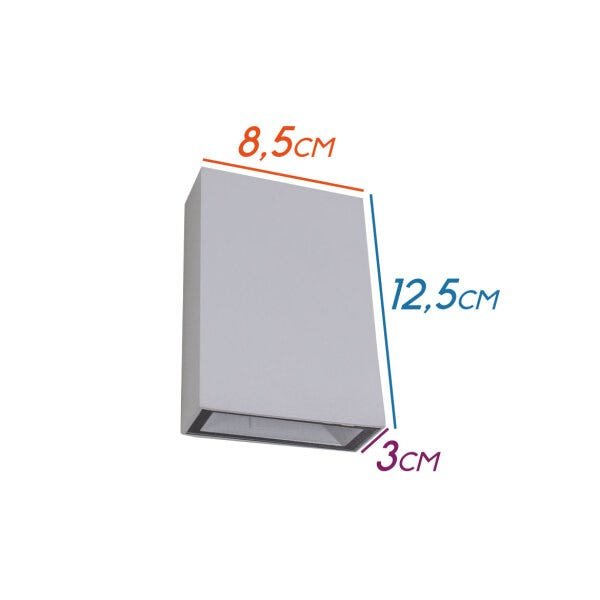 Arandela Blindada Efeito 2 Fachos Duplo Led 4w 3000k Branca St1238 | MadeiraMadeira