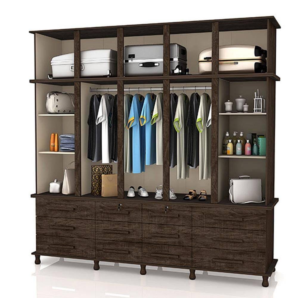 Guarda-Roupa Casal 12 Portas e 6 Gavetas Triplex Berlim Café ...