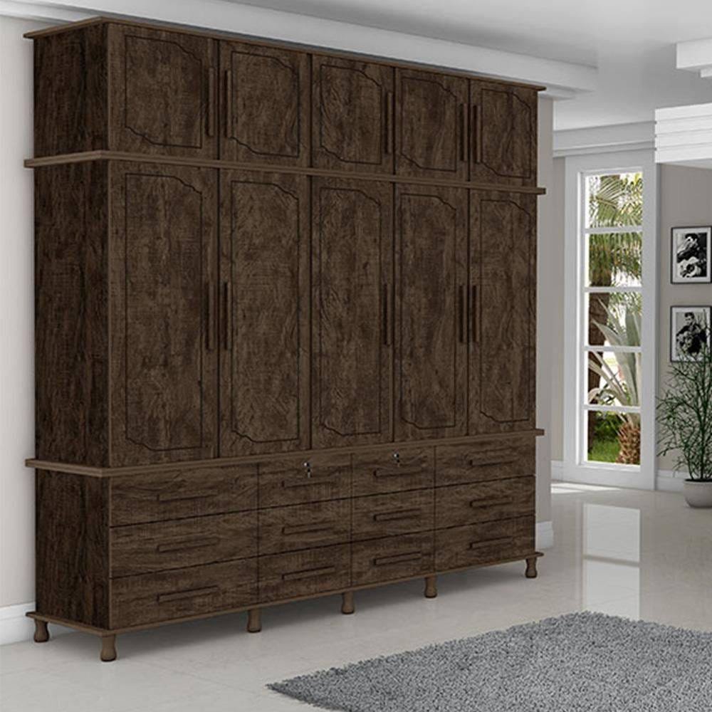 Guarda-Roupa Casal 12 Portas e 6 Gavetas Triplex Berlim Café ...