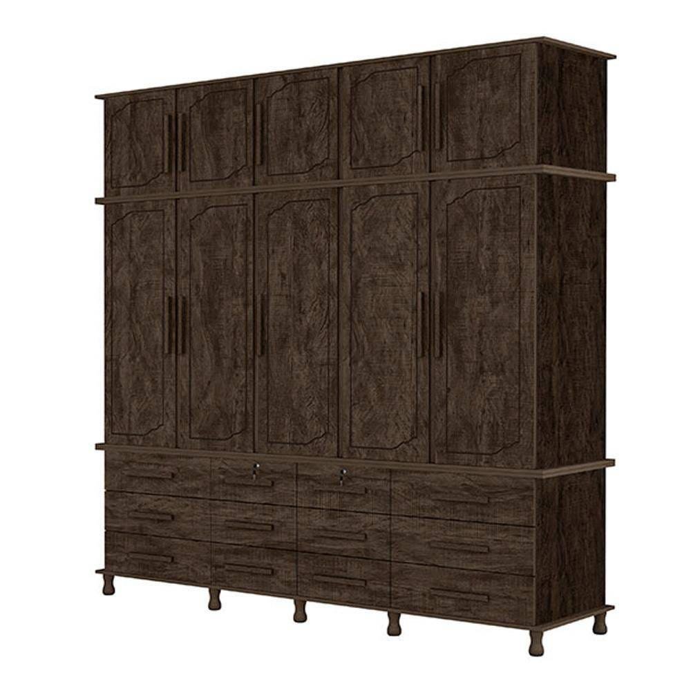 Guarda-Roupa Casal 12 Portas e 6 Gavetas Triplex Berlim Café ...