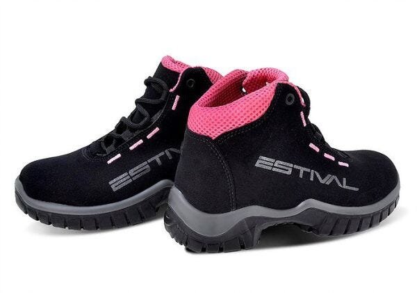 Botina De Segurança Preto e Rosa Bico de PVC Estival - 37 | MadeiraMadeira