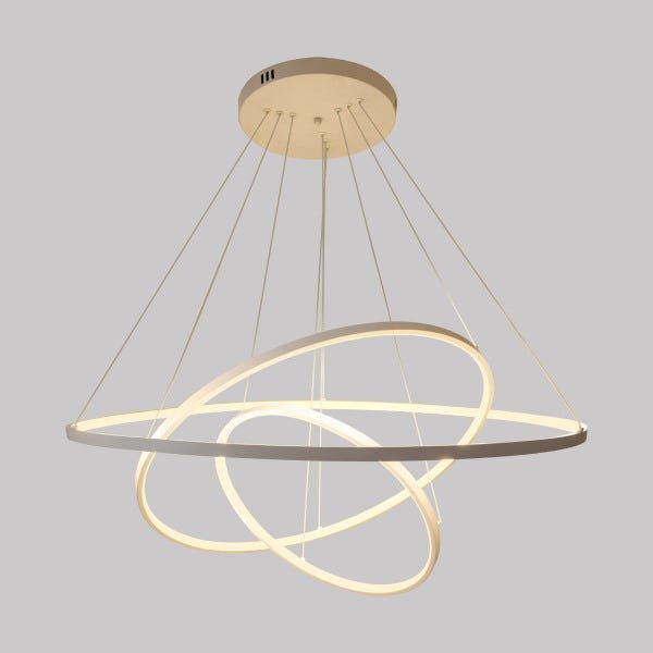 Lustre Pendente Led 100w 3 Aros Aneis Ring 80cm Branco St806 ...