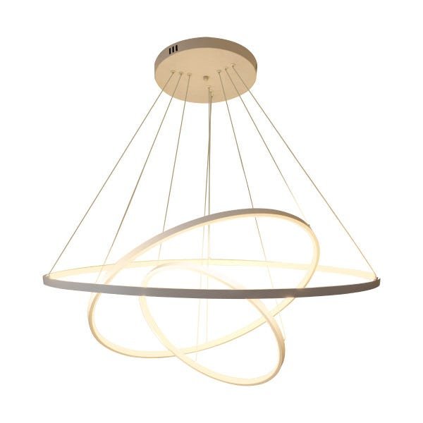 Lustre Pendente Led 100w 3 Aros Aneis Ring 80cm Branco St806 ...
