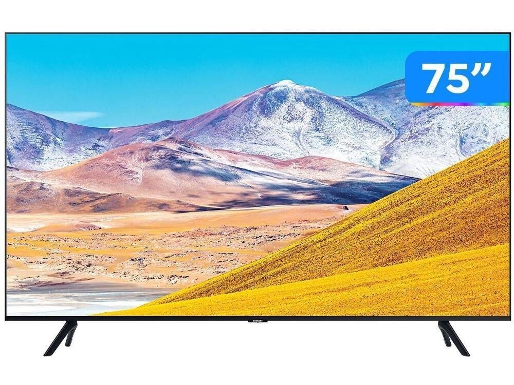 Smart TV Samsung 75" LED Crystal UHD 4K Borda Ultrafina UN75TU8000 ...