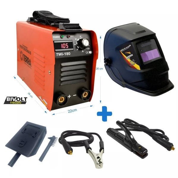 Inversora de Solda Twi-180 Bivolt com Display Digital + Máscara ...