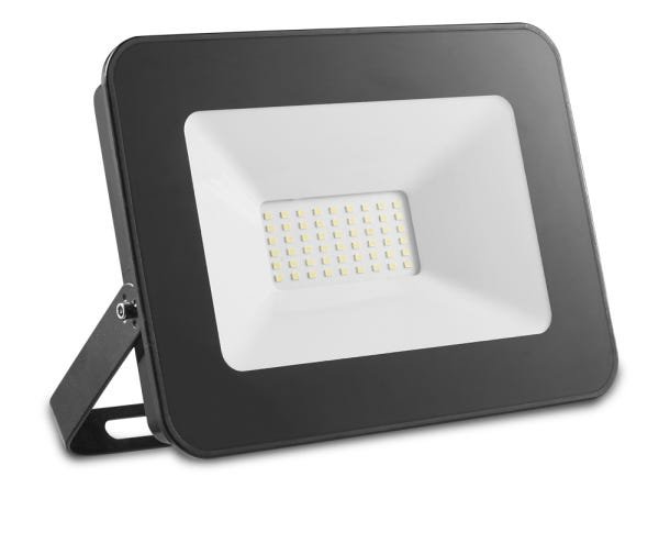 KIT COM 3 REFLETOR LED 30W SMD 120º PRETO BIVOLT | MadeiraMadeira