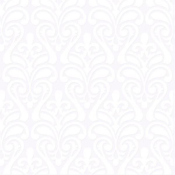 Papel de Parede Relevos Bobinex Branco Arabesco Textura | MadeiraMadeira