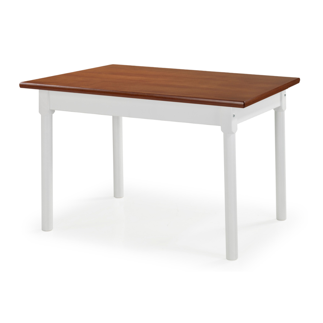 Mesa Retangular 4 Lugares em Madeira Maciça Branco e Mel | MadeiraMadeira