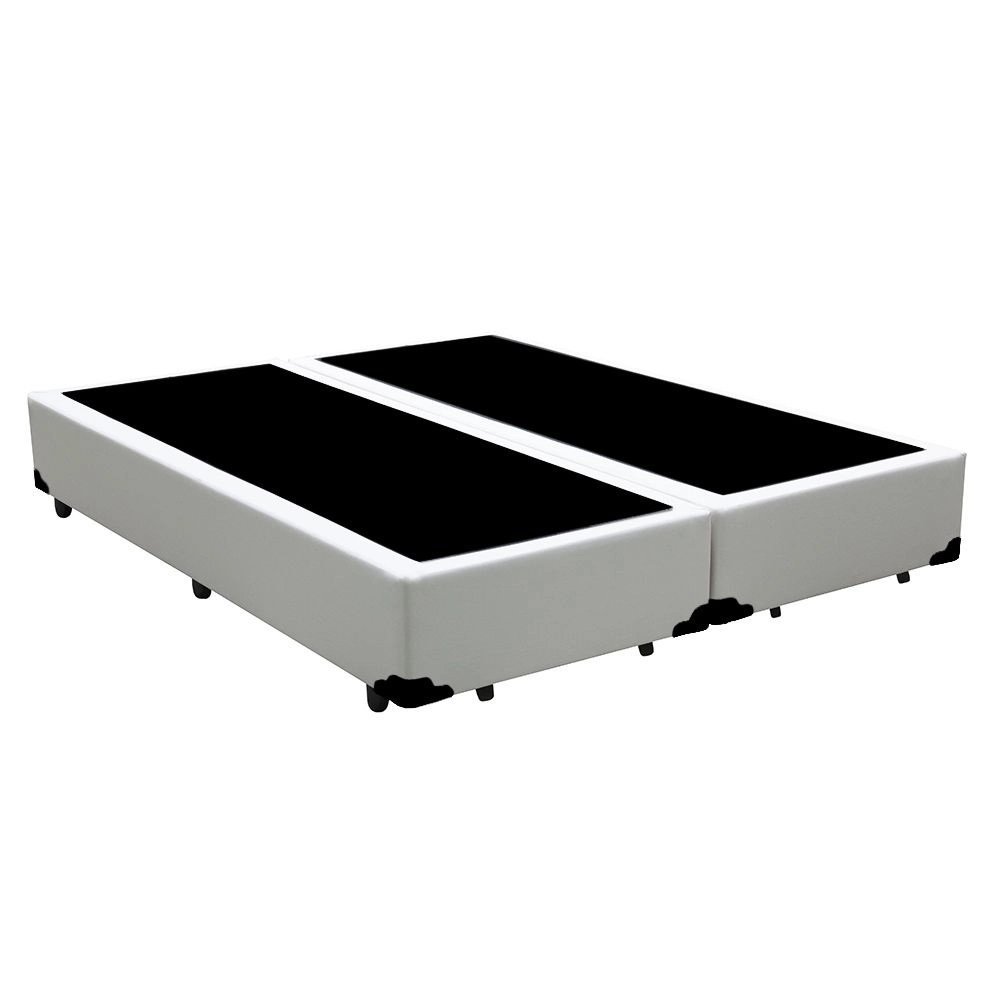 Base Box Queen Bipartido Sintético Branco | MadeiraMadeira