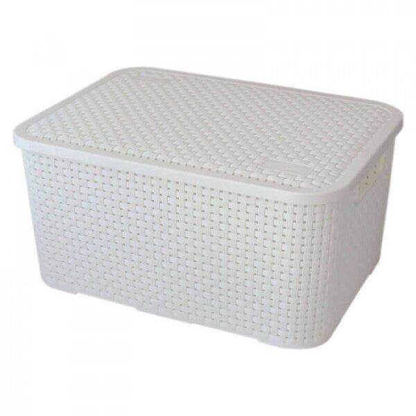 Cesto Organizador Caixa Plástica Rattan 15 Litros Monte Líbano CR1820 ...