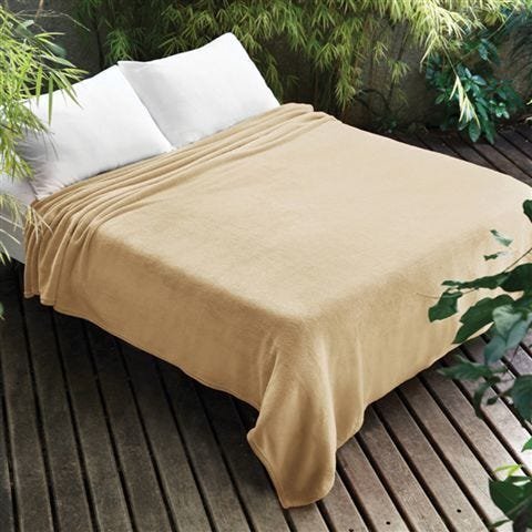 Manta Dyuri Casal Lisa Bege Jolitex | MadeiraMadeira