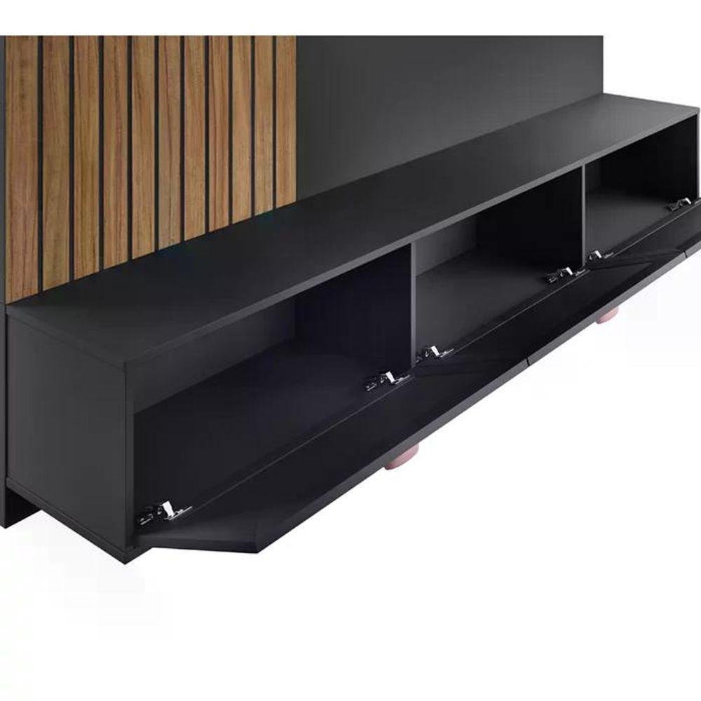 Painel Home Suspenso Tv 70 Polegadas Camboriu Preto | MadeiraMadeira