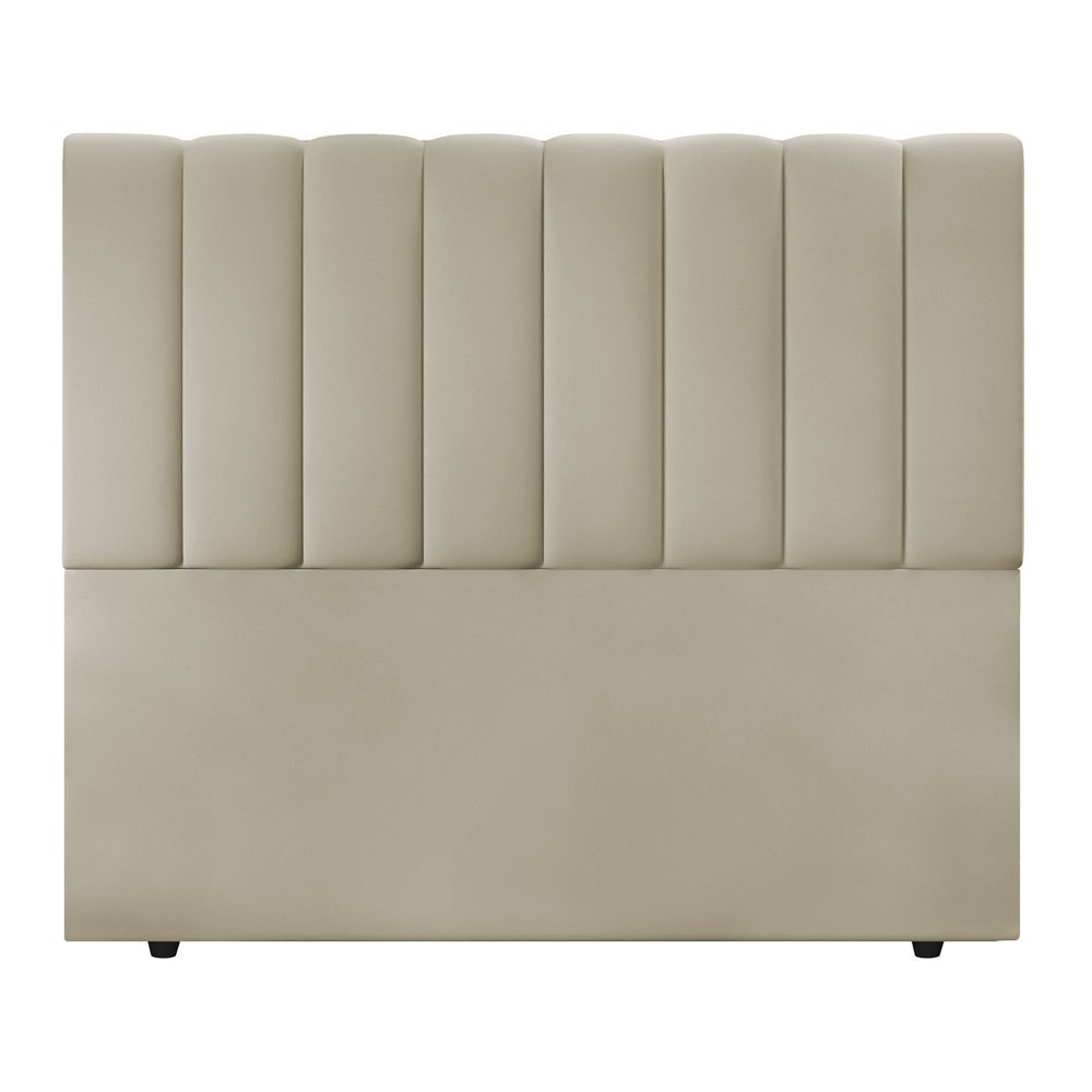 Cabeceira Cama Box Casal King Size Kharla 193cm Veludo Bege - Desk Design | MadeiraMadeira