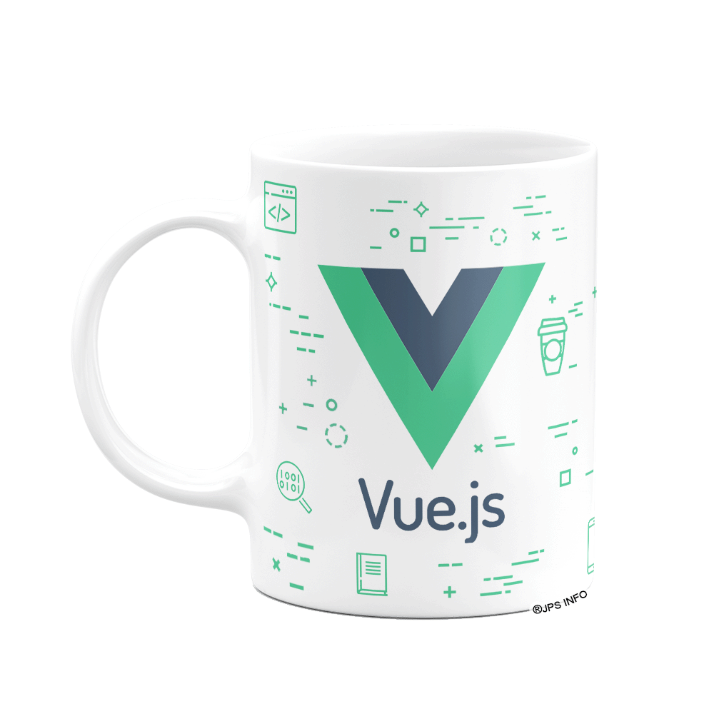 Caneca Dev - Vue Js - Branca | MadeiraMadeira