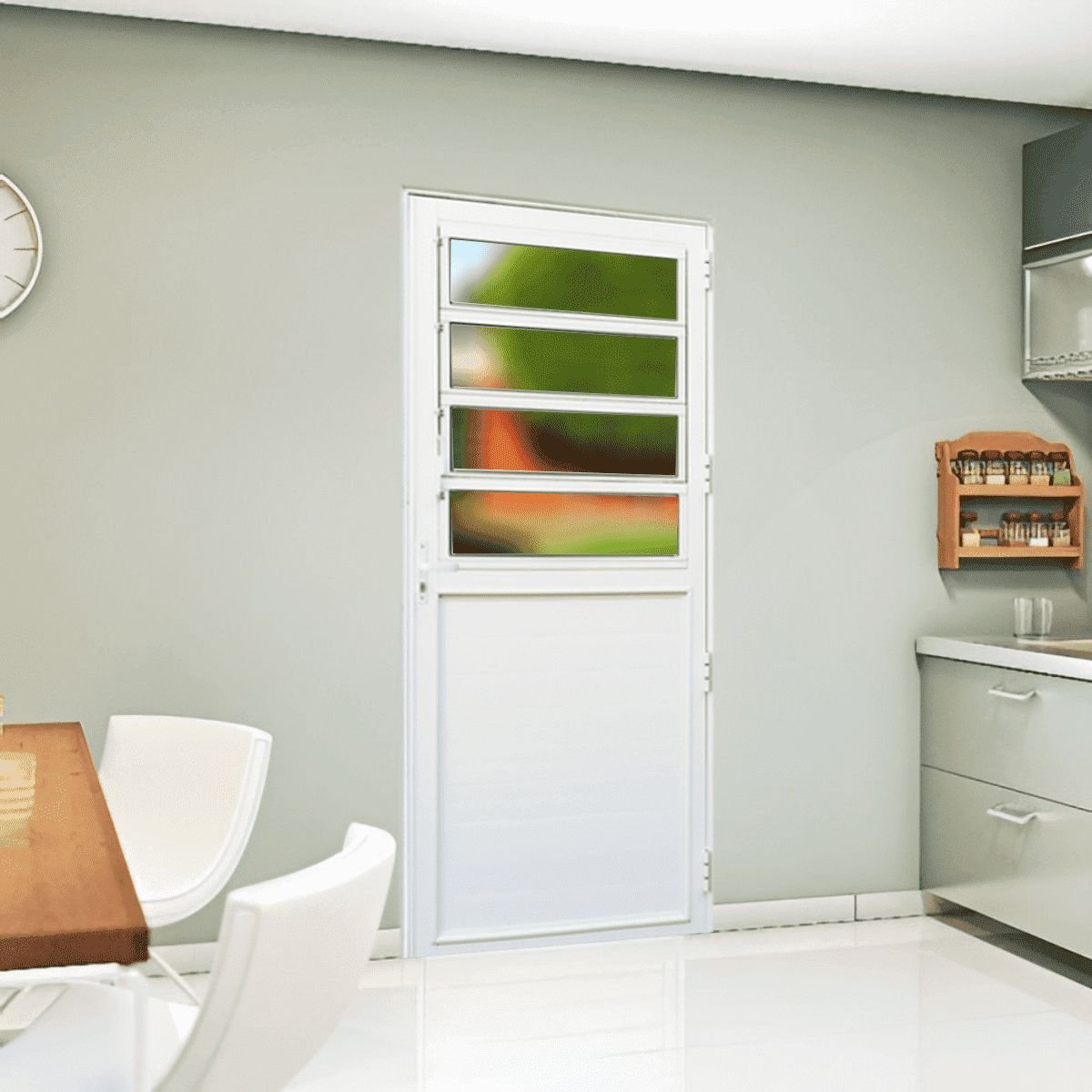 Porta Basculante de Giro Esquerda Alumínio Lambri e Vidro Linha Magnum ...