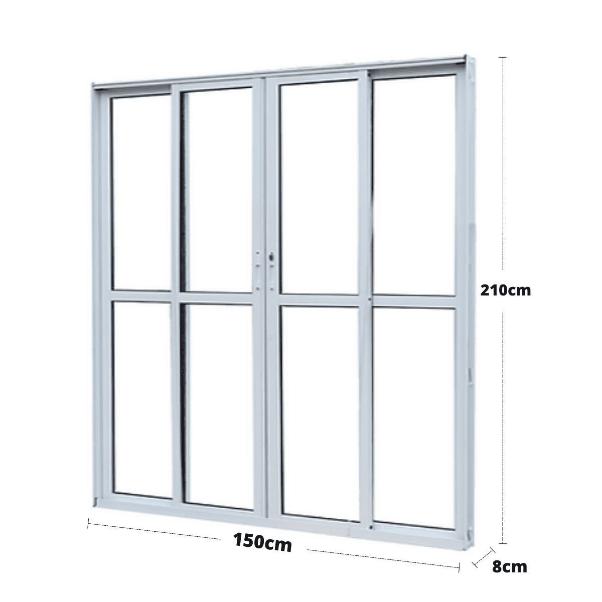 Porta de Sacada de Correr de Alumínio Branco 4 Folhas Atlântica Magnum ...